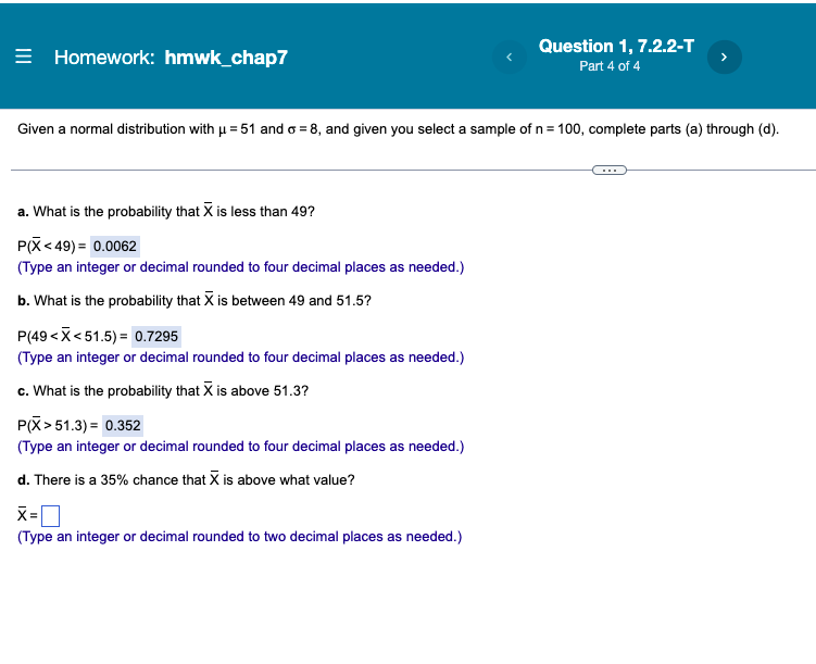 Solved Homework: hmwk_chap7 Question 1, 7.2.2-T Part 4 of 4 | Chegg.com