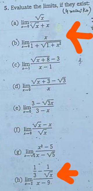 Solved 5. Evaluate the limits, if they exist: (a) limx→0x+xx | Chegg.com