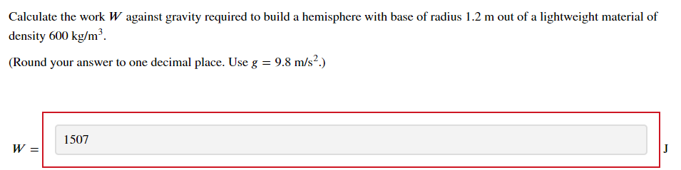 Solved Calculate the work W against gravity required to | Chegg.com