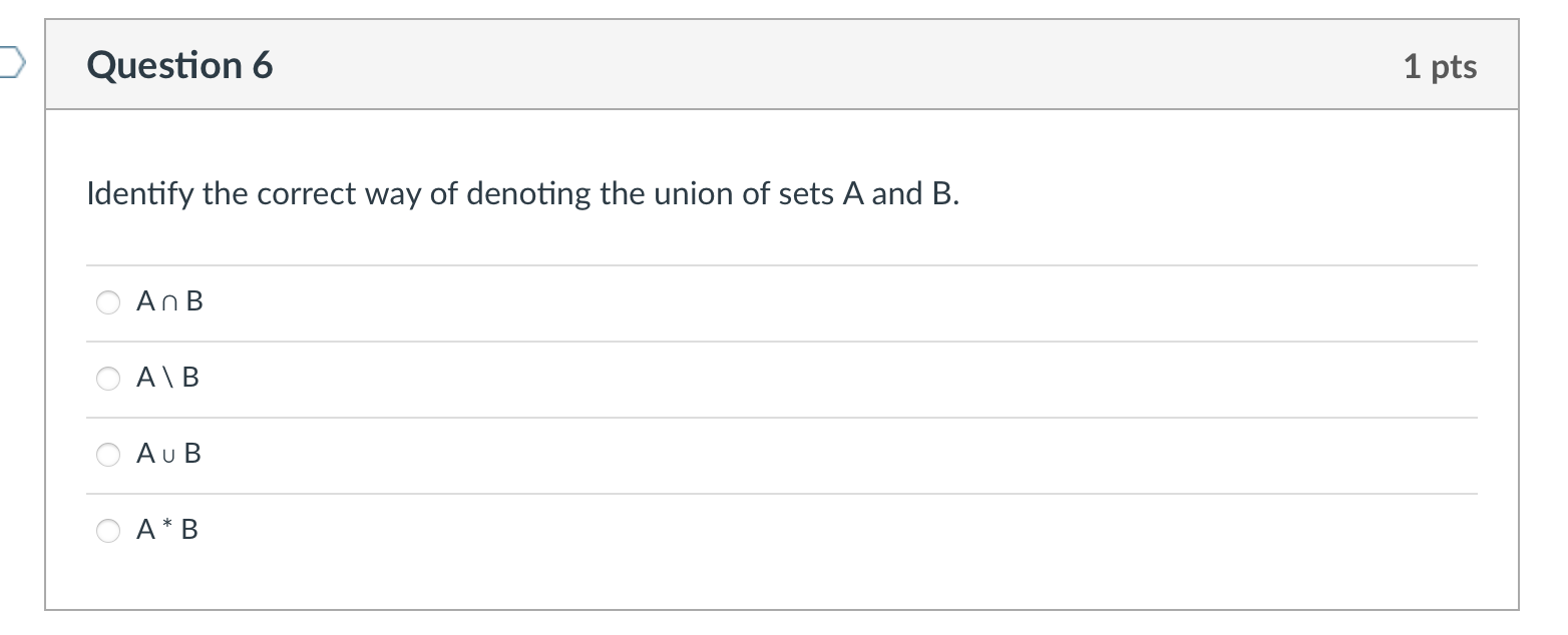 Solved Identify the correct way of denoting the union of | Chegg.com