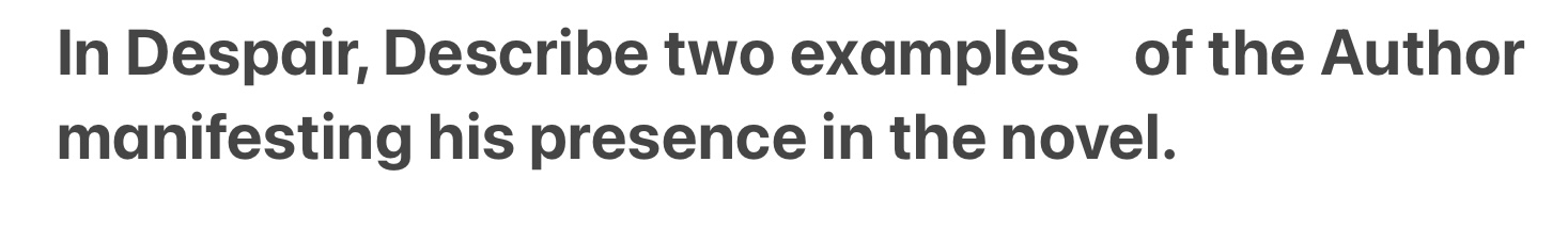 Solved In Despair, Describe two examples of the | Chegg.com