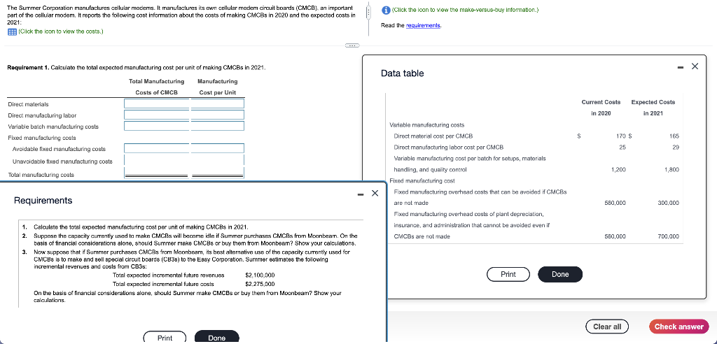 (Click the icon to view the make-versus-buy | Chegg.com