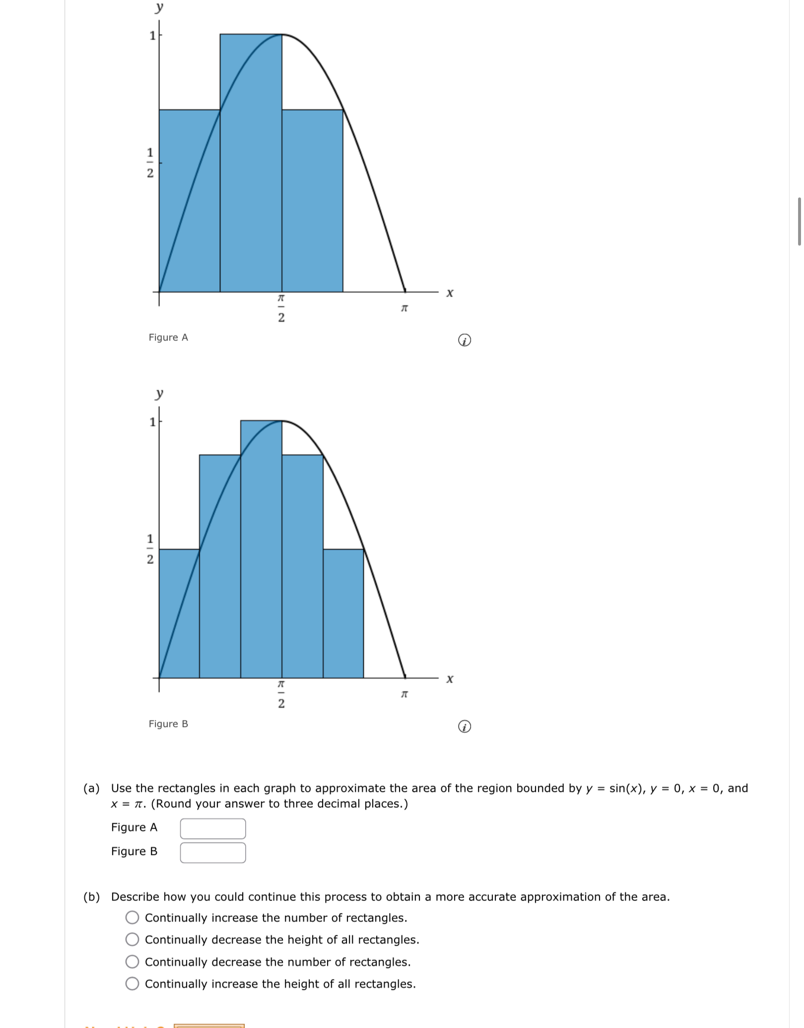 Solved (a) Use the rectangles in each graph to approximate | Chegg.com