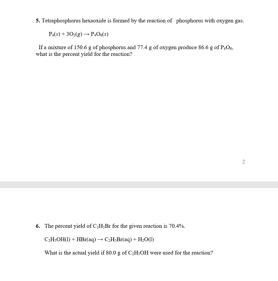 Solved 5. Tetraphosphorus hexaoxide is formed by the | Chegg.com
