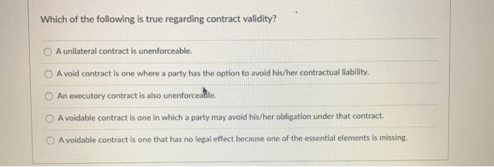 Solved Which of the following is true regarding contract | Chegg.com