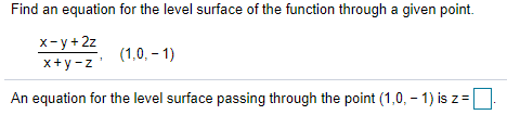 Solved Find an equation for the level surface of the | Chegg.com