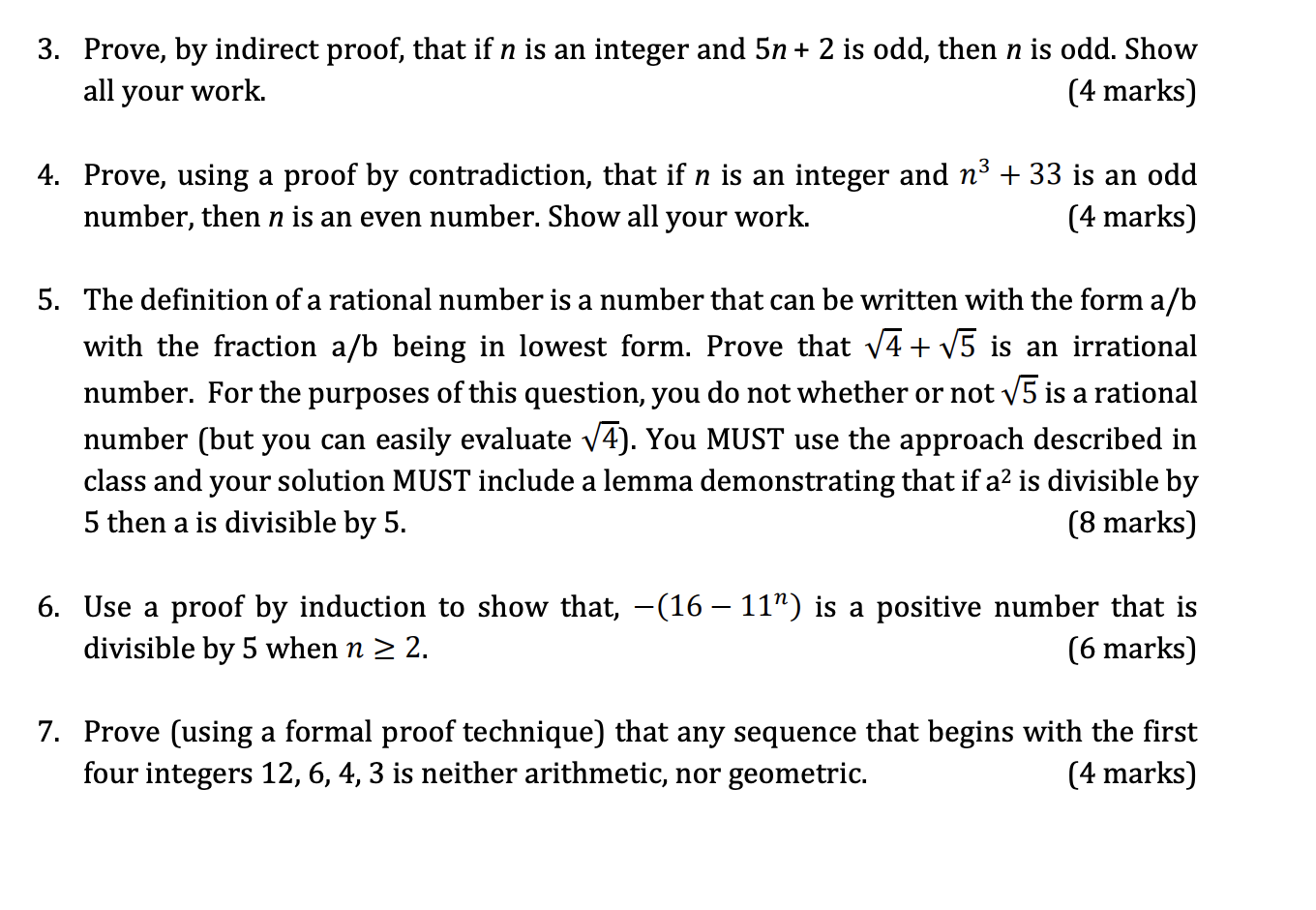 Solved 3. Prove, by indirect proof, that if n is an integer | Chegg.com