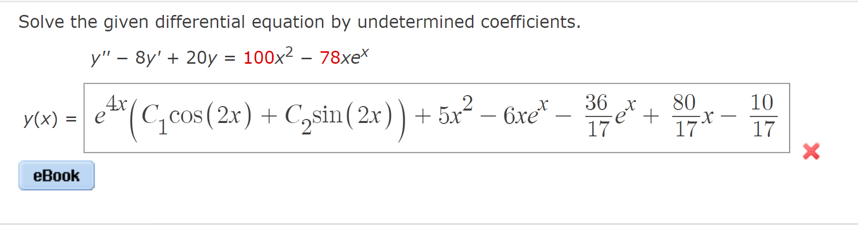 Solved Solve the given differential equation by undetermined | Chegg.com
