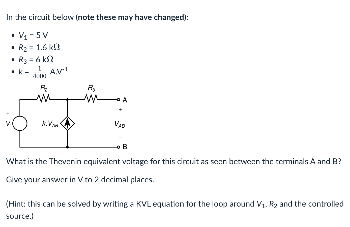 Solved In the circuit below (note these may have changed): - | Chegg.com