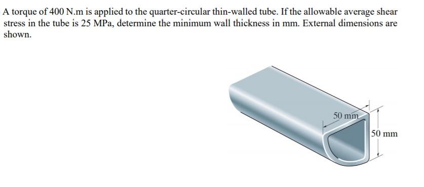 Solved A torque of 400 N.m is applied to the | Chegg.com