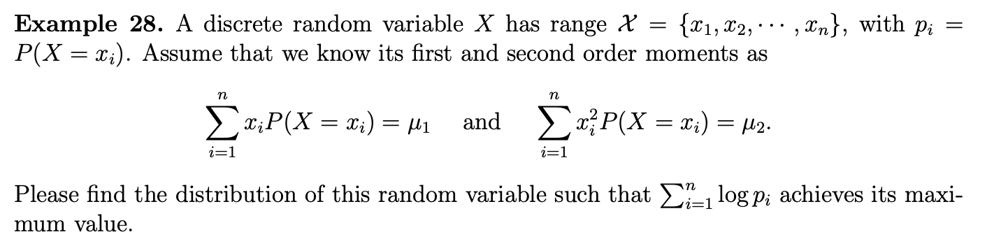 Solved = Example 28. A discrete random variable X has range | Chegg.com