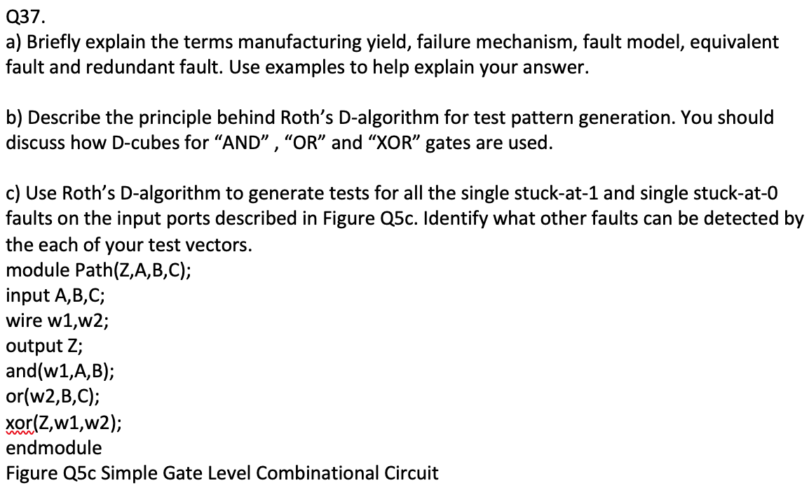 Solved Q37. a) Briefly explain the terms manufacturing | Chegg.com