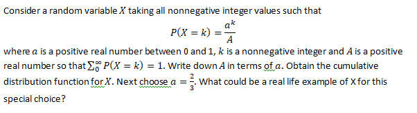 Solved Consider a random variable x taking all nonnegative | Chegg.com