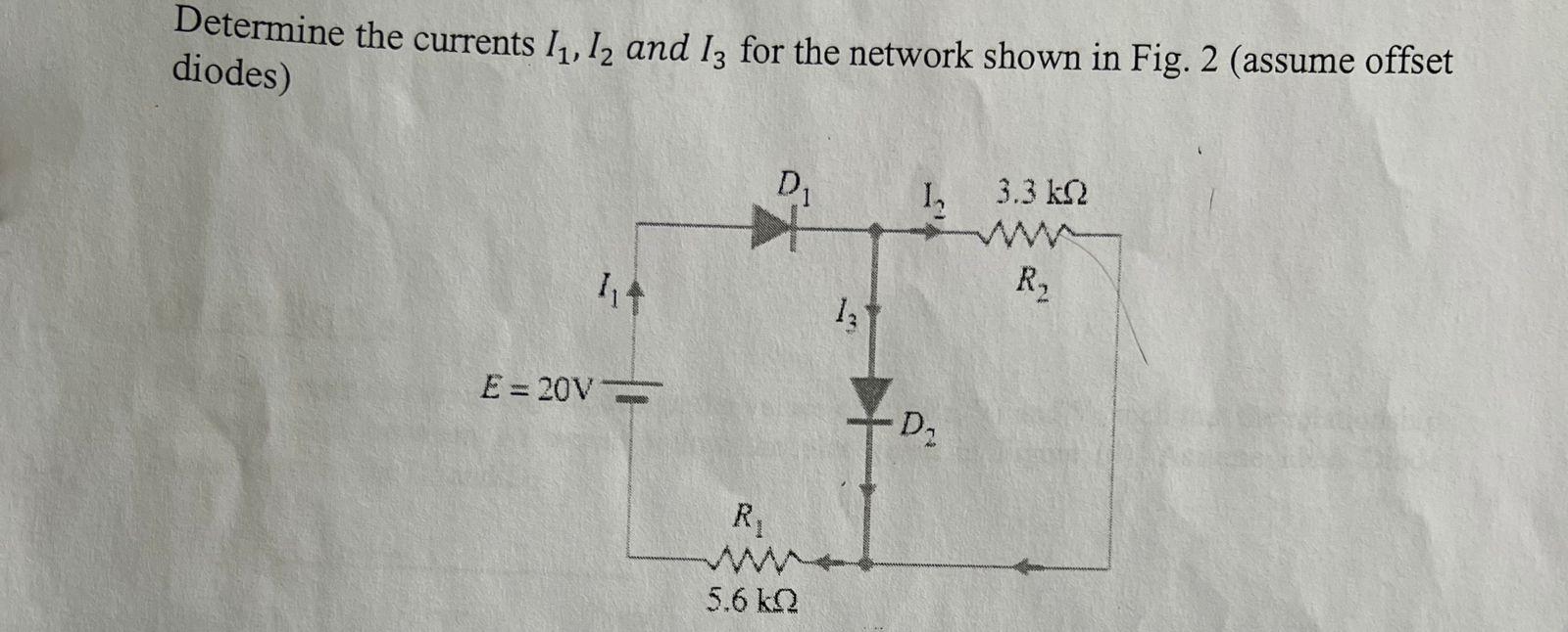 Solved Determine the currents I1,I2 and I3 for the network | Chegg.com