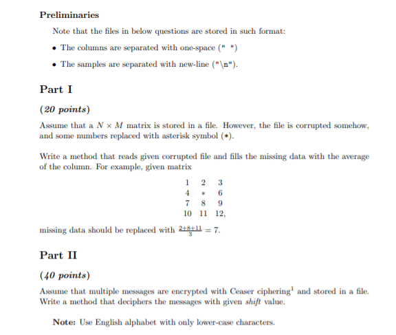 Solved The programming language is java. NEED PART 2. It | Chegg.com