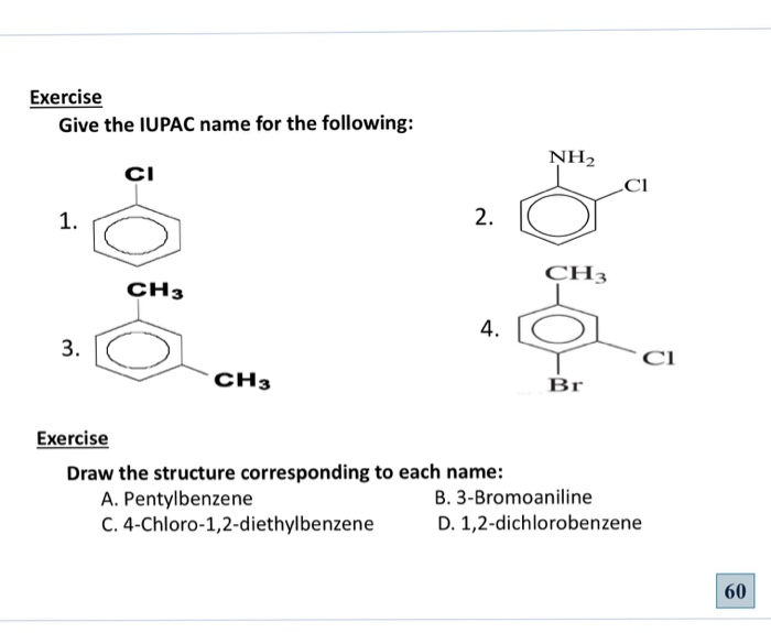 Solved Exercise Give the IUPAC name for the following: NH2 | Chegg.com