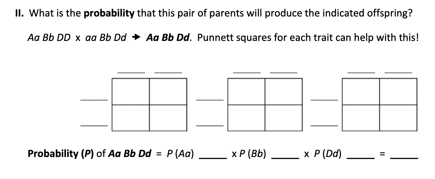 Solved II. What is the probability that this pair of parents | Chegg.com