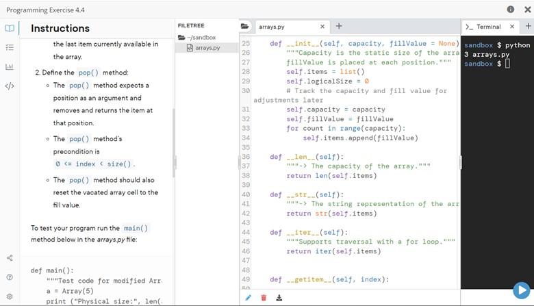 Solved Python please: The insert() and pop() methods should | Chegg.com