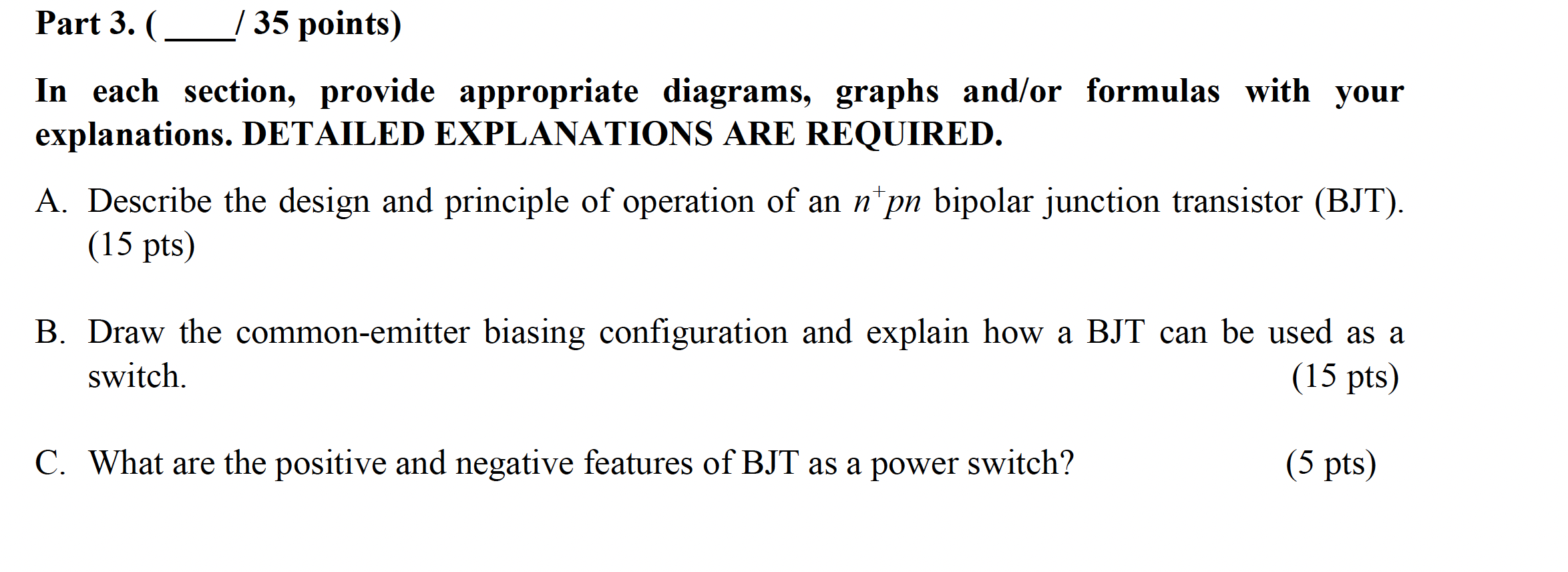 Solved Part 3. ( | 35 points) In each section, provide | Chegg.com