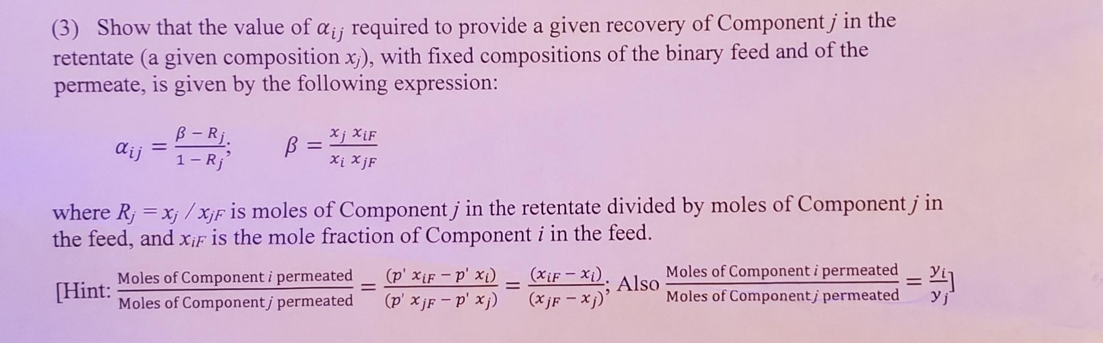 Solved (3) Show that the value of αij required to provide a | Chegg.com