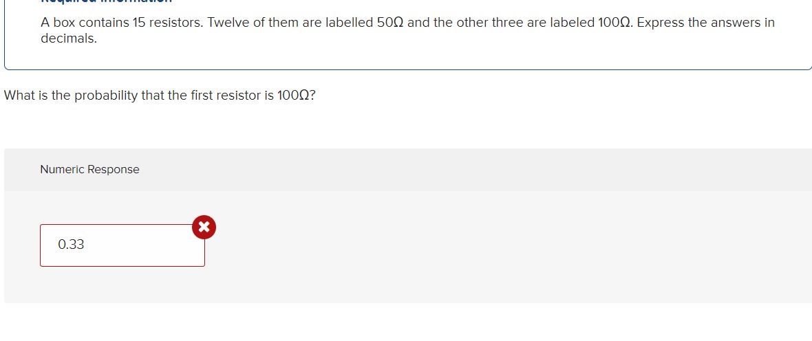 Solved A box contains 15 resistors. Twelve of them are | Chegg.com