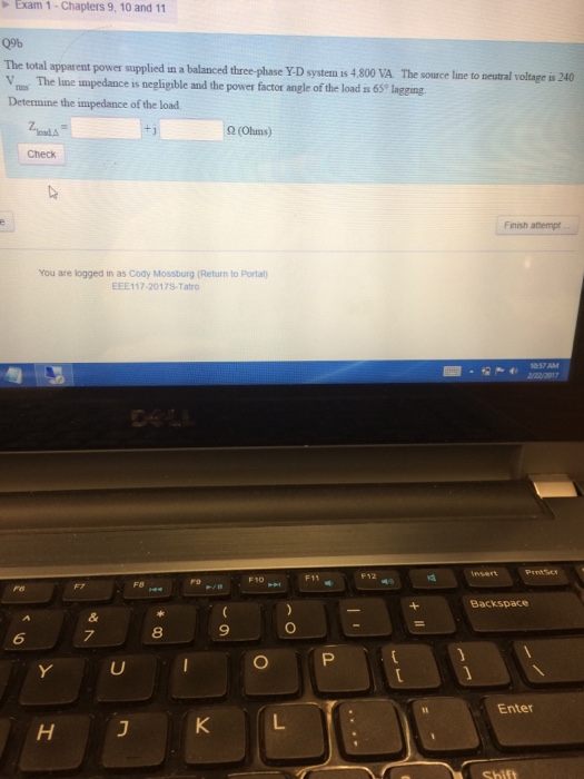 Solved The total apparent power supplied in a balanced | Chegg.com