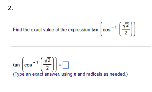 Solved Find the exact value of the expression | Chegg.com
