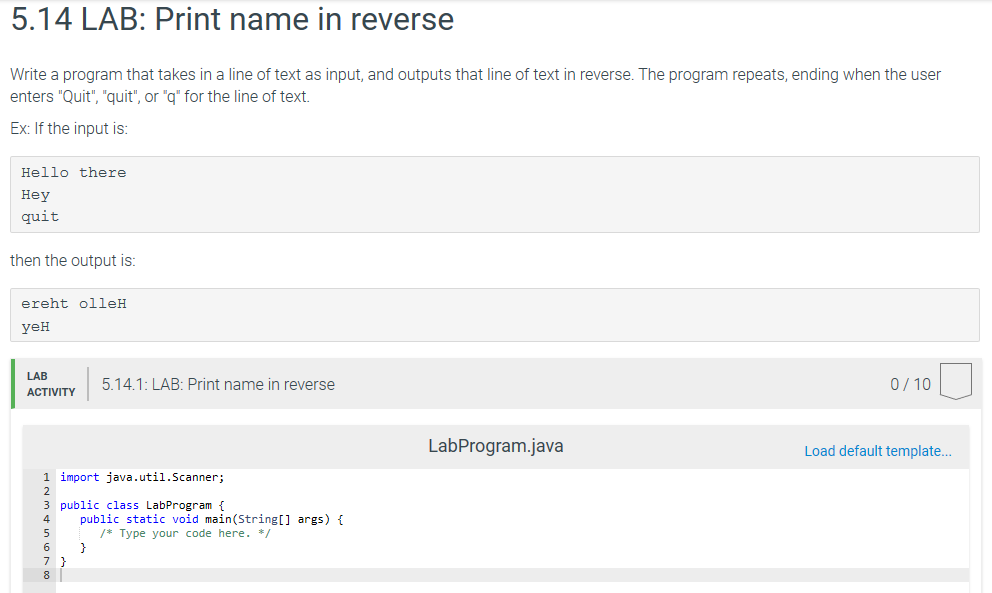 Solved 514 Lab Print Name Reverse Write Program Takes Lin