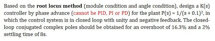 Solved Based on the root locus method (module condition and | Chegg.com