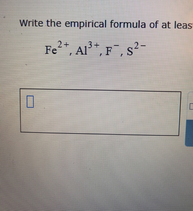 Solved Write the empirical formula of at least four binary | Chegg.com