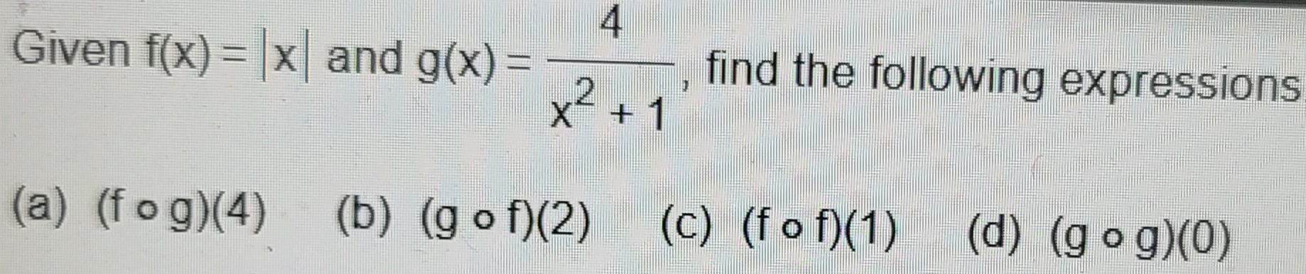 Solved For f(x)=8x and g(x)=81x, find (f∘g)(x) and (g∘f)(x). | Chegg.com