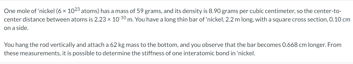 Solved (a) What is the spring stiffness of the entire wire, | Chegg.com