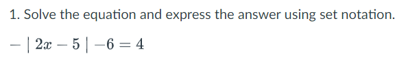 Solved 1. Solve the equation and express the answer using | Chegg.com