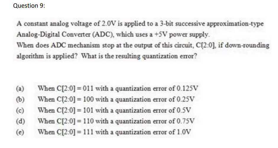 Solved A constant analog voltage of 2.0 V is applied to a | Chegg.com