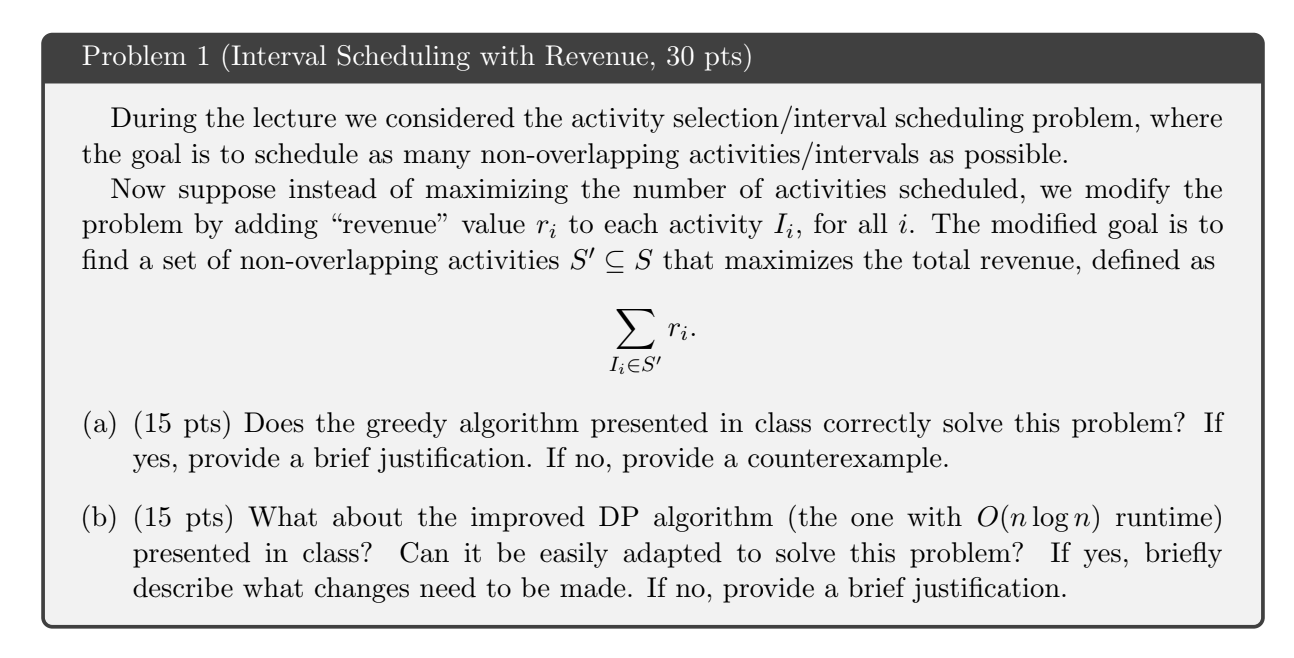 Solved During the lecture we considered the activity | Chegg.com