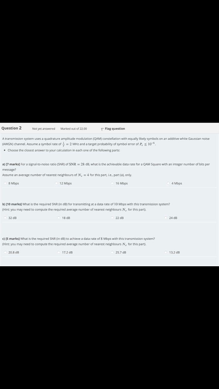 Solved Question 2 Not yet answered Marked out of 22.00 Flag | Chegg.com