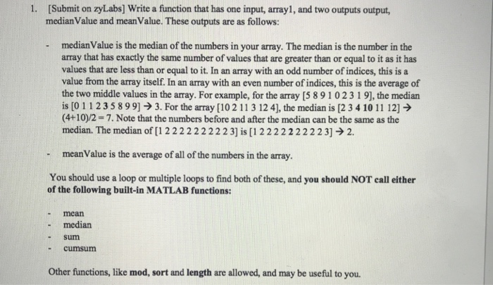 Solved 1 Submit On Zylabs Write A Function That Has One 
