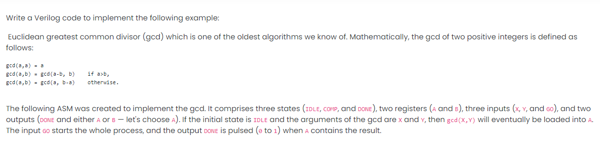 Write a Verilog code to implement the following | Chegg.com
