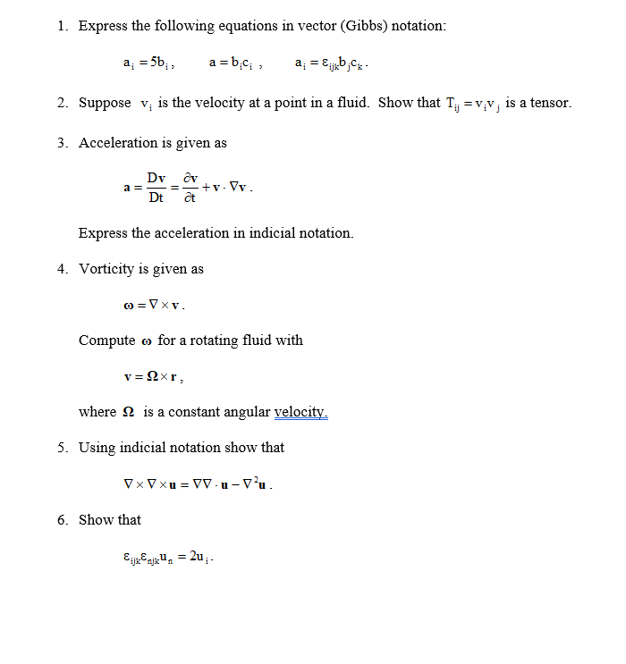 Solved Express the following equations in ﻿vector (Gibbs) | Chegg.com