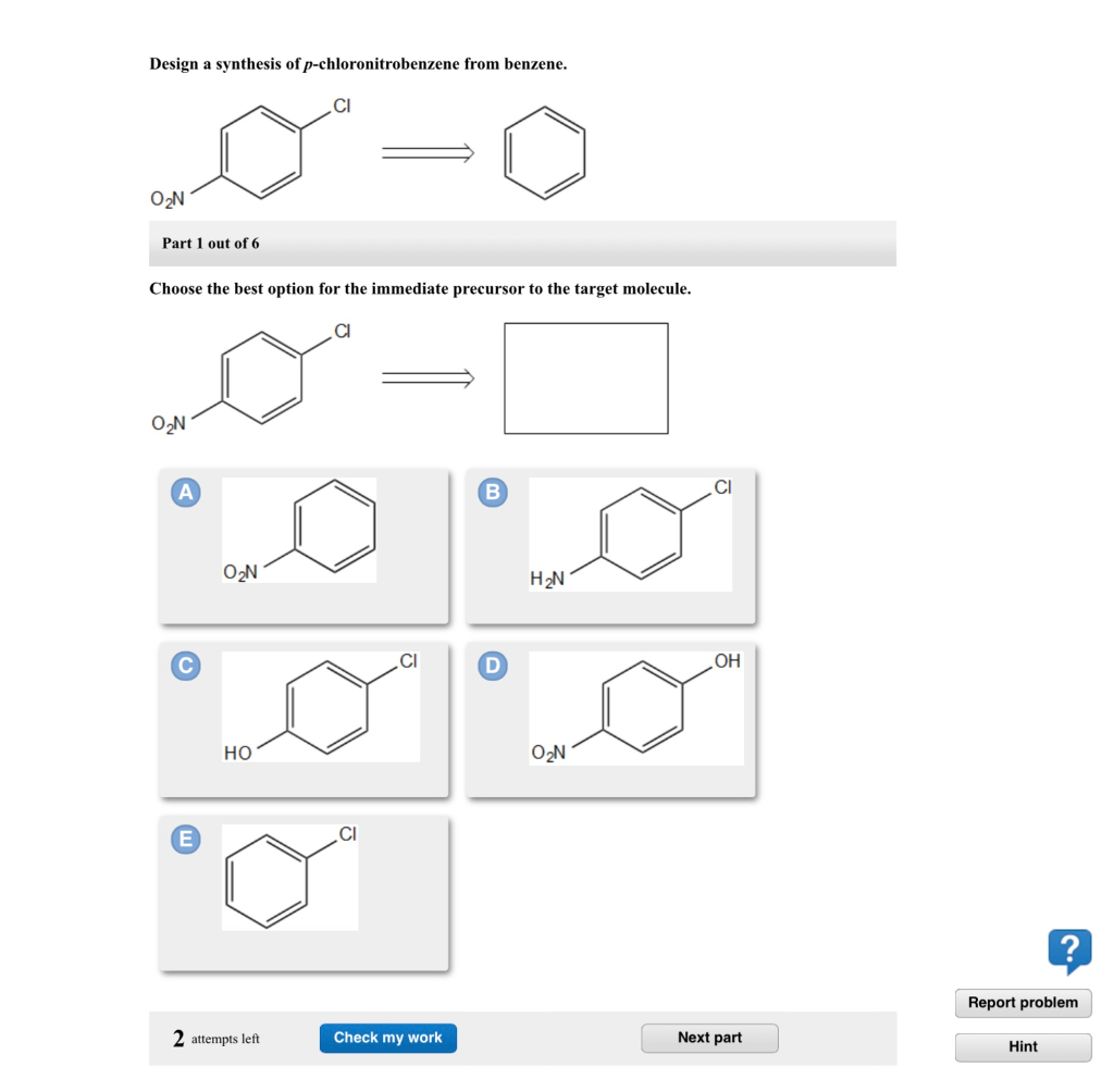Solved Design a synthesis of p-chloronitrobenzene from | Chegg.com