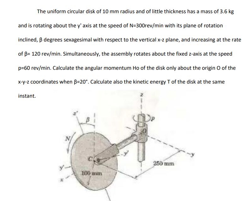 Solved The uniform circular disk of 10 mm radius and of | Chegg.com