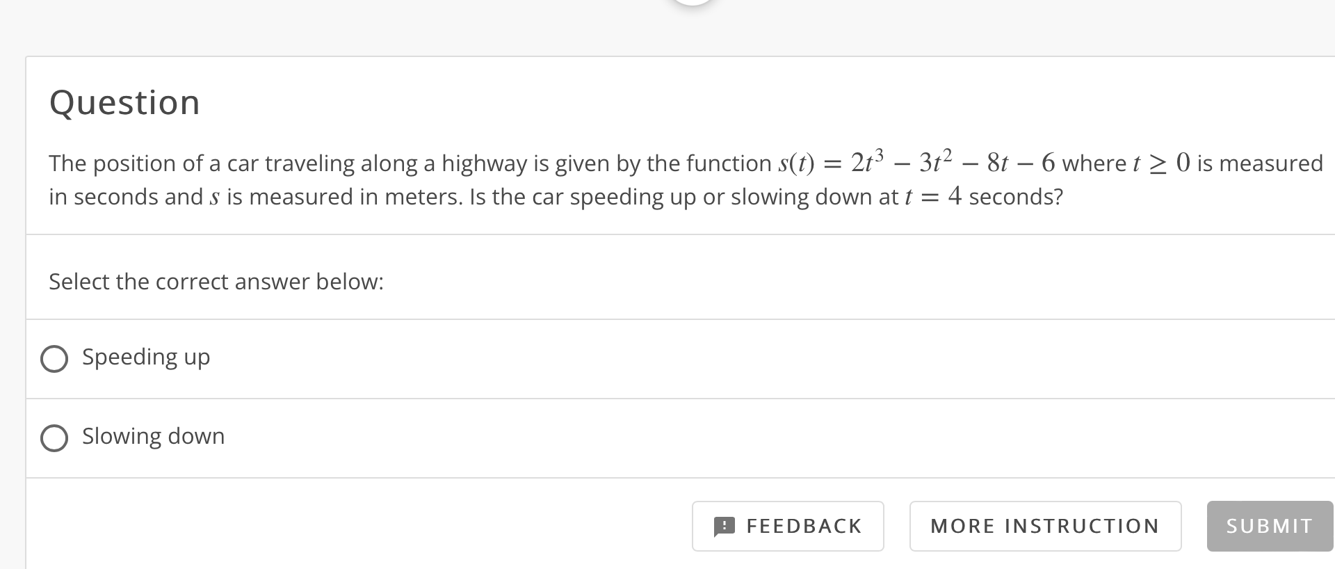 Solved The position of a car traveling along a highway is | Chegg.com