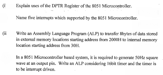 Solved Name five interrupts which supported by the 8051 | Chegg.com