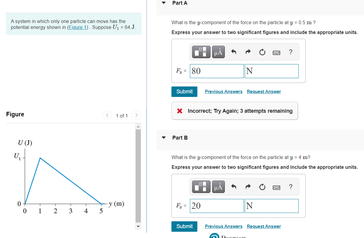 Solved Part A A system in which only one particle can move | Chegg.com