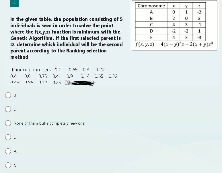 Solved In the given table, the population consisting of 5 | Chegg.com