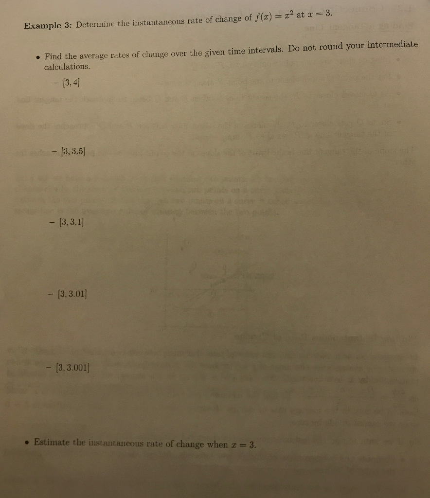 Solved Example 3: Determine the instantaneous rate of change | Chegg.com