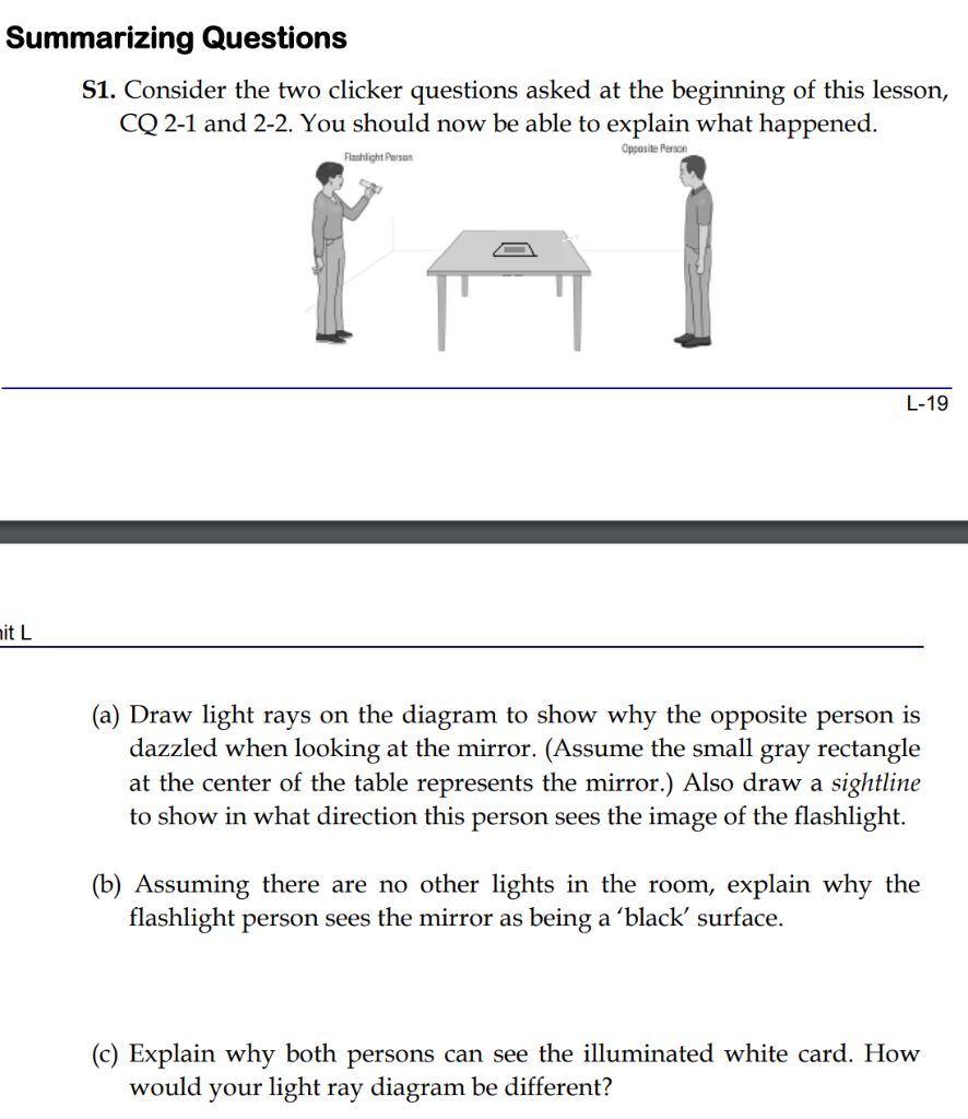 Solved Summarizing Questions S1. Consider the two clicker | Chegg.com