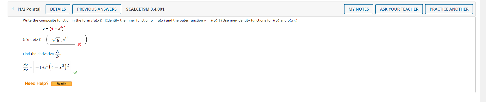 Solved /2 Points] SCALCET9M 3.3.015.MI. Differentiate. | Chegg.com