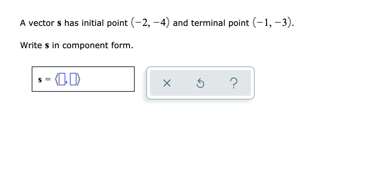 Solved A vector s has initial point , −2−4 and terminal | Chegg.com