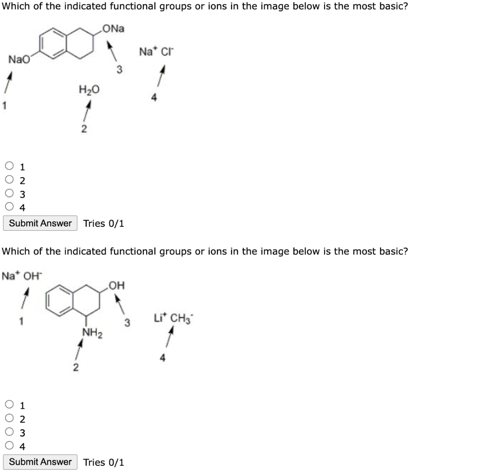 Solved Which of the indicated functional groups or ions in | Chegg.com